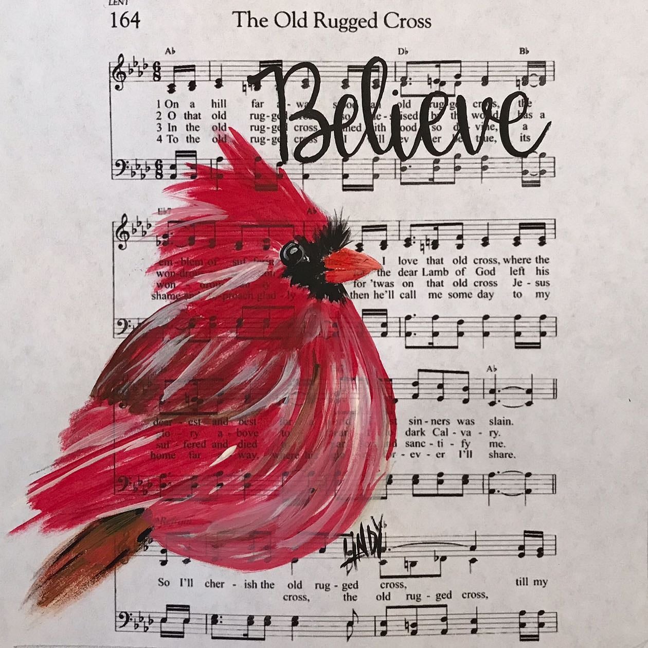 Believe Cardinal Wood Block Print – Taterbuggin'